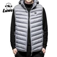 China Custom Classic Men Clothing Sleeveless Utility Waistcoats Hooded Quilted Warm Cotton Coat Waterproof Heated Vest for sale