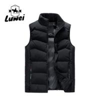 China High Quality Male Outdoor Warm Waistcoat Utility Quilted Polyester Sleeveless Zip Up Gillet Thick Cotton Vest for Men for sale