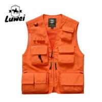 China High Quality Breathable Mesh Outdoor Multi-pocket Utility Men's Vests Men's Zipper Fishing Vest Waistcoat For Men for sale