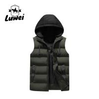 China Men Sleeveless Bubble Hooded Padded Warm Utility Puffer Vest Men Hoodie Vest Waistcoat Mens Gilet for sale