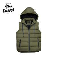 China Wholesale High Quality Customization Sleeveless Utility Cotton Hooded Man Oversized Knit Down Vest For Men Sale for sale