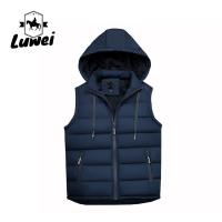 China Wholesale High Quality Customization Sleeveless Utility Cotton Hooded Man Oversized Knit Down Vest For Men Sale for sale