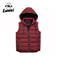China Wholesale High Quality Customization Sleeveless Utility Cotton Hooded Man Oversized Knit Down Vest For Men Sale for sale