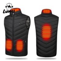 China Sleeveless Coat Heated Lightweight Rechargeable Collar Waistcoat Utility Usb Power Heating Quilted Men's Vests for sale
