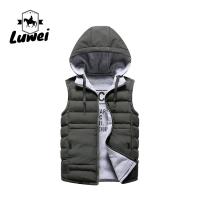 China Cotton Padded Cold Weather Vest Regular Stand Collar Waistcoat With Hooded for sale