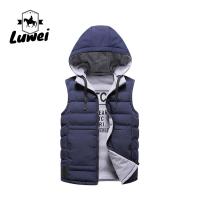 China Cotton Padded Cold Weather Vest Regular Stand Collar Waistcoat With Hooded for sale