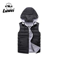 China Cotton Padded Cold Weather Vest Regular Stand Collar Waistcoat With Hooded for sale