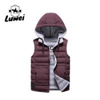China Cotton Padded Cold Weather Vest Regular Stand Collar Waistcoat With Hooded for sale
