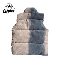 China Corduroy Zipper Bubble Jacket Vest Utility Sleeveless Black Quilted Puffer Men Vest for sale