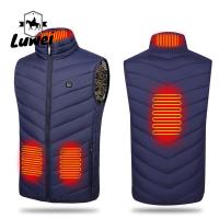 China Winter Warm Thermal Rechargeable Usb Heated Full Zip Utility Warmer Padded Quilted Men Vest with Battery Pack for sale