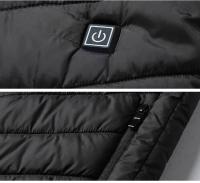 China Winter Warm Thermal Rechargeable Usb Heated Full Zip Utility Warmer Padded Quilted Men Vest with Battery Pack for sale