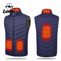 China Winter Warm Thermal Rechargeable Usb Heated Full Zip Utility Warmer Padded Quilted Men Vest with Battery Pack for sale