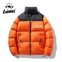 China Contrast Color Cotton Padded Jackets Zip Up Men Crop Down Base Coat for sale