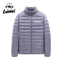 China Utility Thin Cotton Padded Coat Zipper Stand Collar Down Puffer Jacket For Men for sale