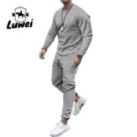 China Activewear Men Sportswear Set Custom Polyester Cotton Plus Size Set for sale