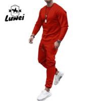 China Activewear Men Sportswear Set Custom Polyester Cotton Plus Size Set for sale
