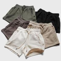China Solid Color Gym Workout Shorts Cotton Men Outdoor Running Plain Jogger Shorts for sale