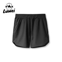 China Drawstring Men Sports Shorts Polyester Woven Plain Jogger Workout Shorts for sale