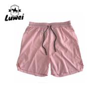 China Drawstring Men Sports Shorts Polyester Woven Plain Jogger Workout Shorts for sale
