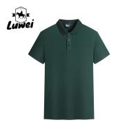 China Embroidery Logo Mens Polo T Shirts Breasted Cardigan Lattice Polyester for sale
