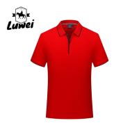 China Knitting Embroidery Short Sleeve Polo T Shirts Cotton Button Turn Down Collar for sale