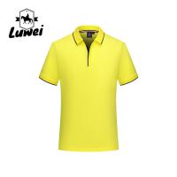 China Knitting Embroidery Short Sleeve Polo T Shirts Cotton Button Turn Down Collar for sale