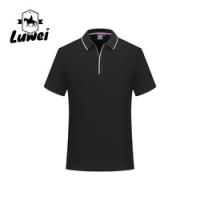 China Knitting Embroidery Short Sleeve Polo T Shirts Cotton Button Turn Down Collar for sale