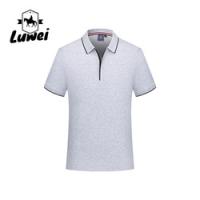 China Knitting Embroidery Short Sleeve Polo T Shirts Cotton Button Turn Down Collar for sale