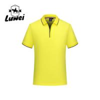 China Knitting Embroidery Short Sleeve Polo T Shirts Cotton Button Turn Down Collar for sale