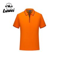 China Knitting Embroidery Short Sleeve Polo T Shirts Cotton Button Turn Down Collar for sale