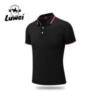 China Quick Drying Embroidered Polyester Polo Shirts Textured Lapel Short Sleeve for sale