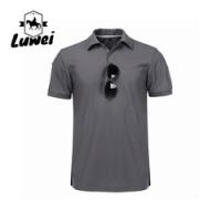 China Knitted Polyester Cotton Polo T Shirts Breathable Short Sleeve For Men for sale