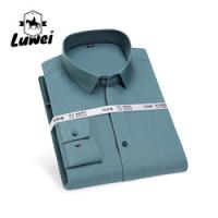 China Men Long Sleeve Business Shirts Single Button Casual Plaid Striped Shirt for sale