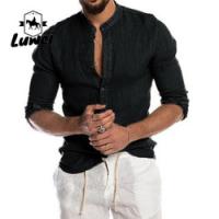 China Casual Men Shirts Apparel Cotton Single Breasted Long Sleeve Print Shirts for sale