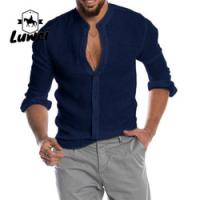 China Casual Men Shirts Apparel Cotton Single Breasted Long Sleeve Print Shirts for sale