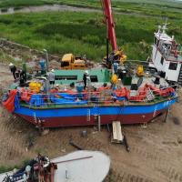 China Drag Service Working Boat with Hydraulic Deck Crane for sale