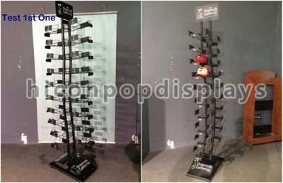 China Custom Black Metal Display Racks Free standing Style For Cap Stores for sale