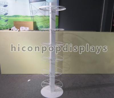 China Steel 6 Tiers Revolving Mobile Phone Accessories Display Stand White for sale