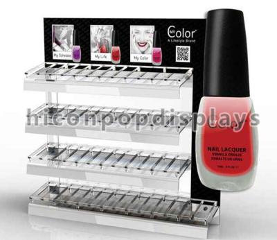 China Metal Makeup Display Stands , Nail Polish Counter Display Customized for sale