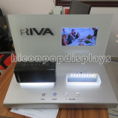 China Mini Speaker Counter Display Units With Point Of Sale LCD Screen for sale