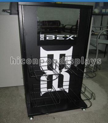 China Black Metal Counter Display Units 4 Holders Show Caps Store Display Stands for sale