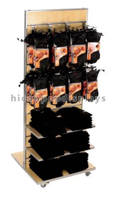 China Painting Slatwall Display Stands Fixtures Wood With Metal Hooks for sale
