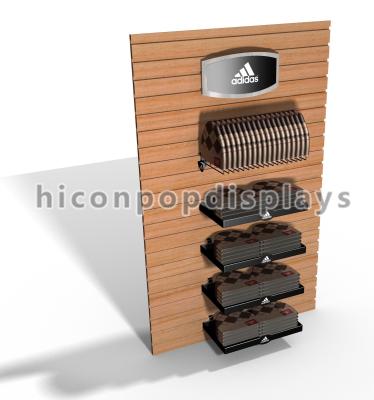 China Wall Mount Slatwall Display Units / Slatwall Caps and Hats Displays Dust Proof for sale