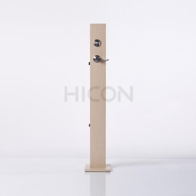 China Custom Wooden Display Racks Freestanding Door Lock Display Stand for sale
