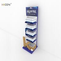 China 5-Tier Wine Display Stand Metal Drinks Water Display Stand with Wood Box for sale