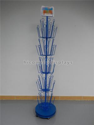 China Visual Merchandise Display Blue Metal Rotating Freestanding Puppet Toy Display Rack for sale