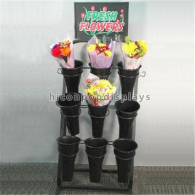 China Black Metal Display Rack Retail Merchandise Displays For Flower / Plants for sale