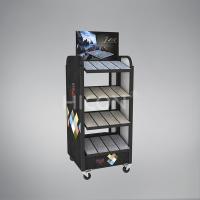 China Custom Movable Double Sided Tile Display Racks 4-tier Tile Stand Display Free Standing for sale