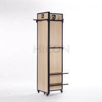 China Apparel Retail Store 4 Caster Clothing Rack Free Standing Clothing Display Rack for sale