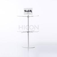 China Metal Display For Socks Countertop 2-tier Sock Retail Store Display Stand for sale